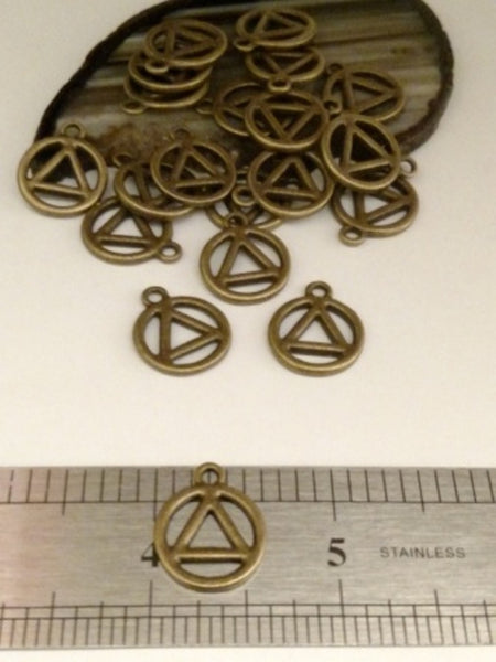 Bronze AA Pendant Charm Pendants - Alcoholics Anonymous Cutout Style ...